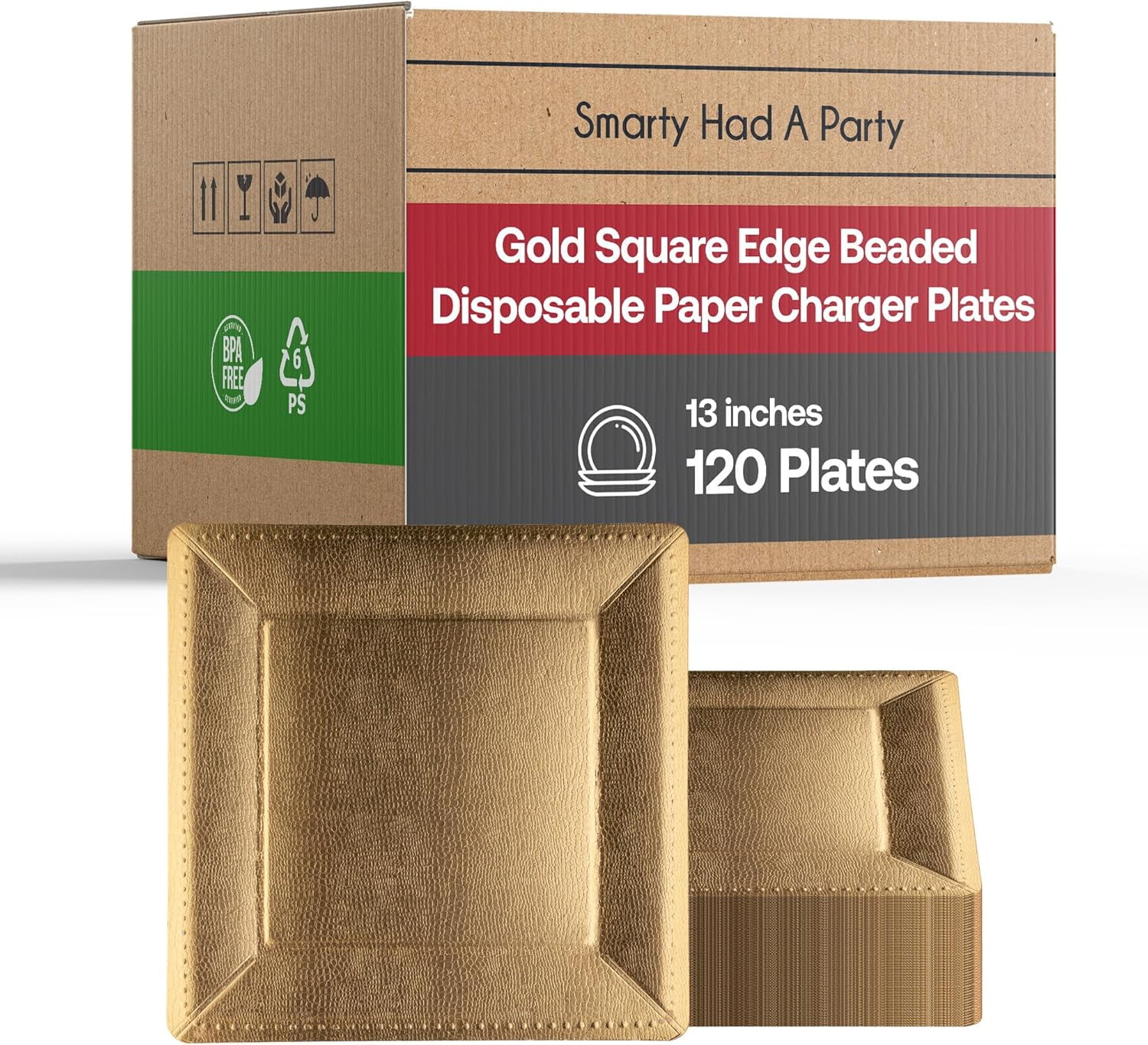 Gold Charger Plates Disposable, Disposable Plates For Party, 13 ...