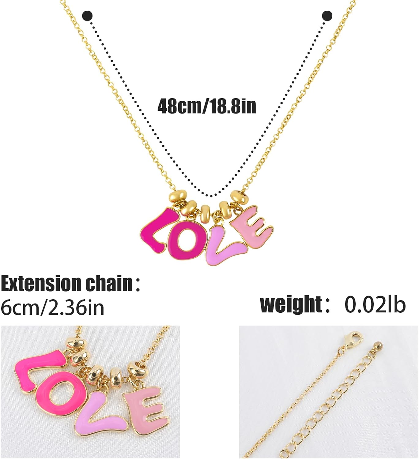 Gold Charm Necklace For Women Gold Plated Chain Pendant Necklace With ...