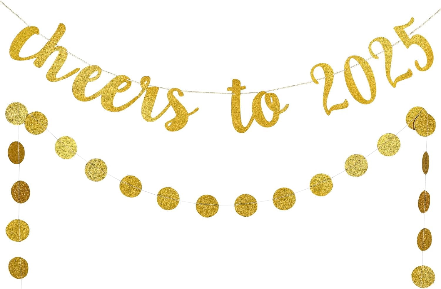 Gold Cheers to 2025 Banner Happy 2025 New Years Banner New Year Eve ...