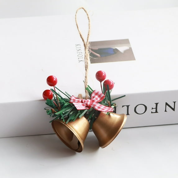 Gold Christmas Bell Ornament Vintage Style Hanging Decoration for DIY ...