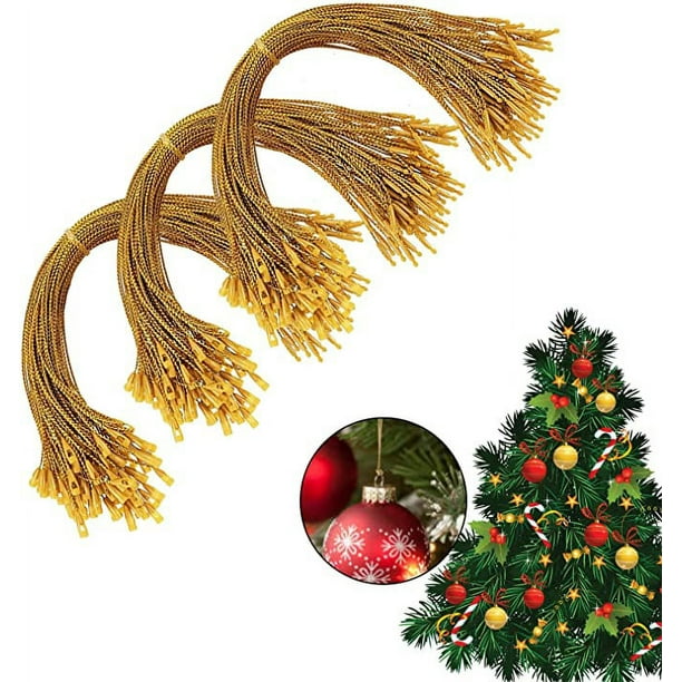 Gold Christmas Ornament Hanger Snap Locking String, Precut Hanging ...