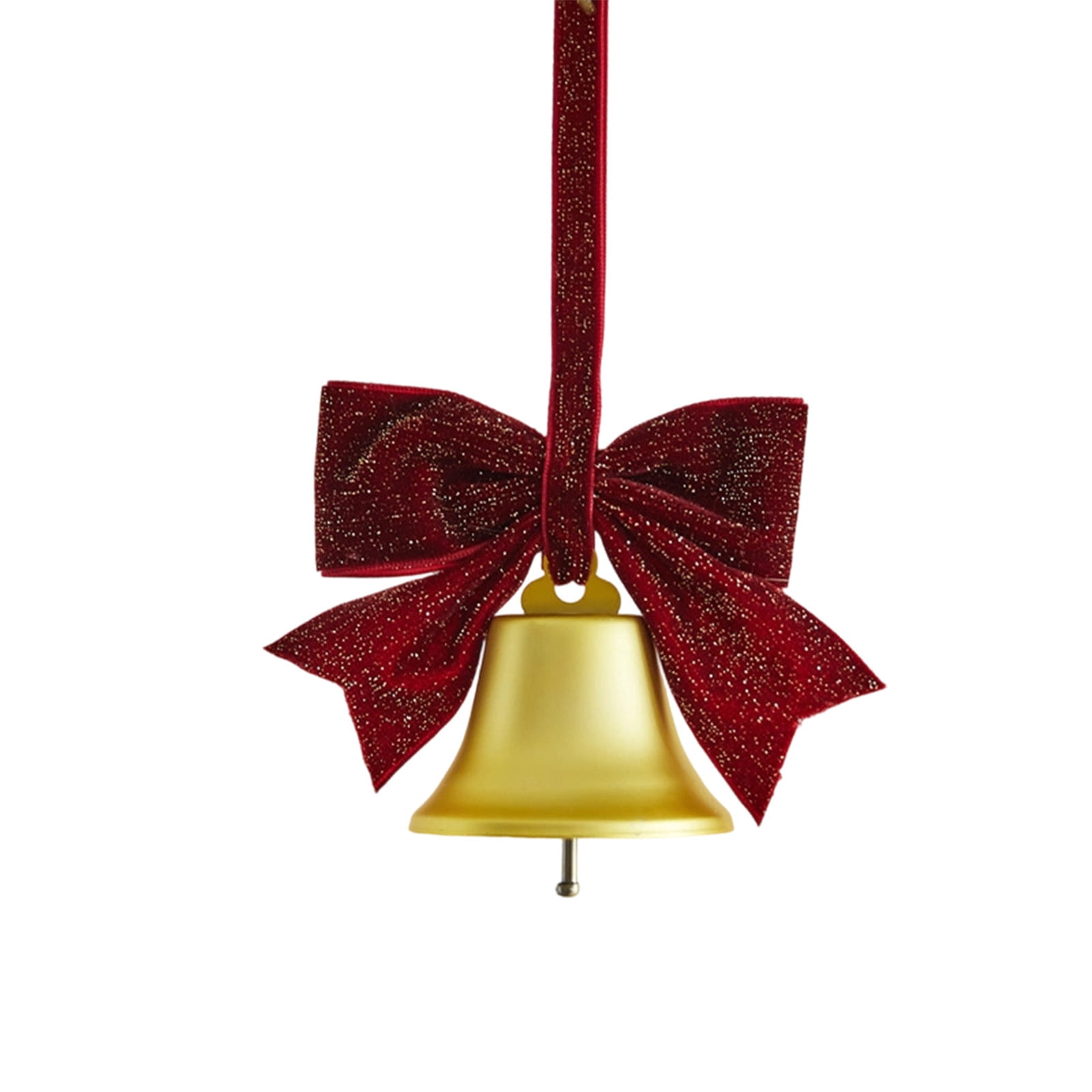 Gold Christmas Scene Iron Art Decorations Bow Hanging Ornaments Gold 6 ...