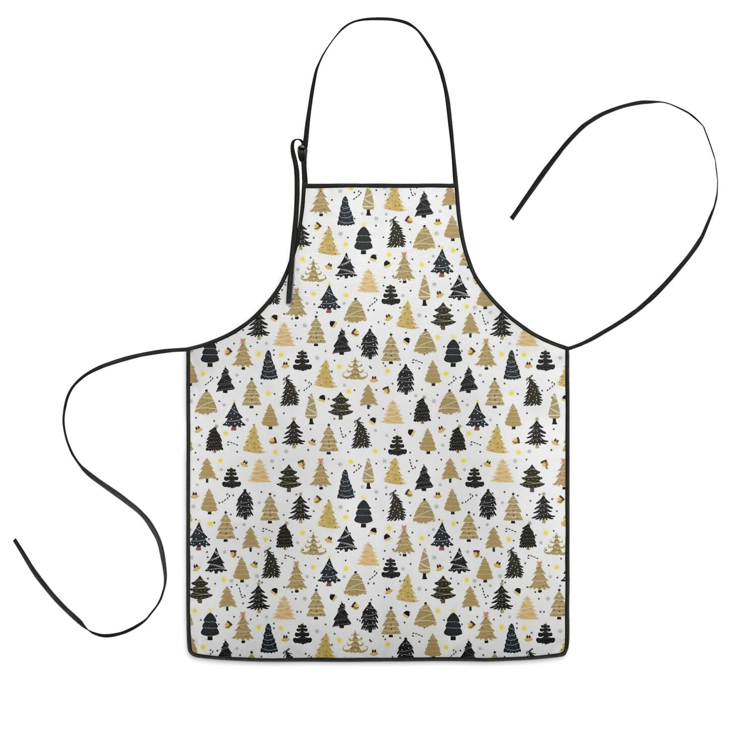 Gold Christmas Tree Pattern Kids Aprons for Girls and Boys,Adjustable ...