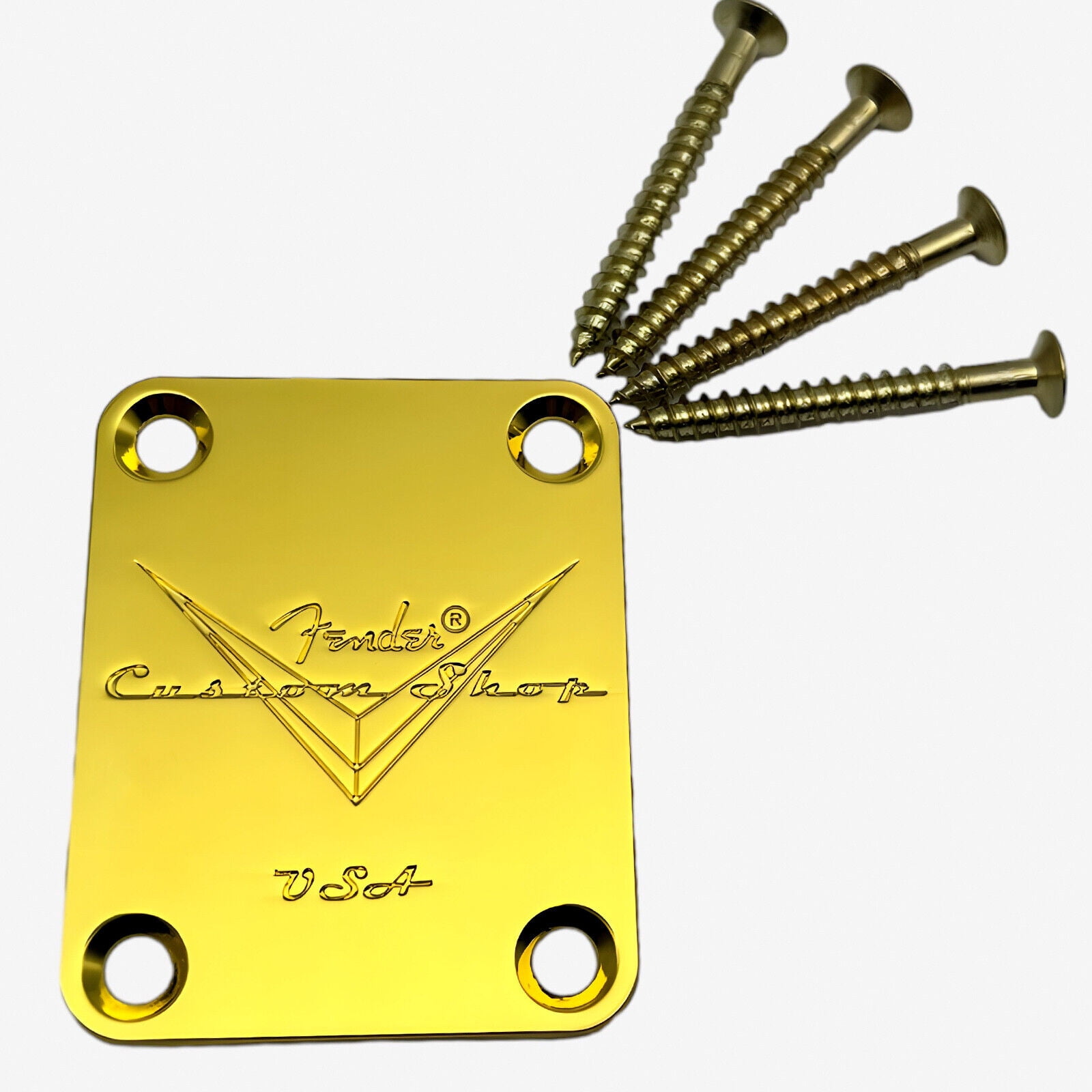Gold/Chrome Electric Guitar Neck Plate Back Cover Plate for Fender ...