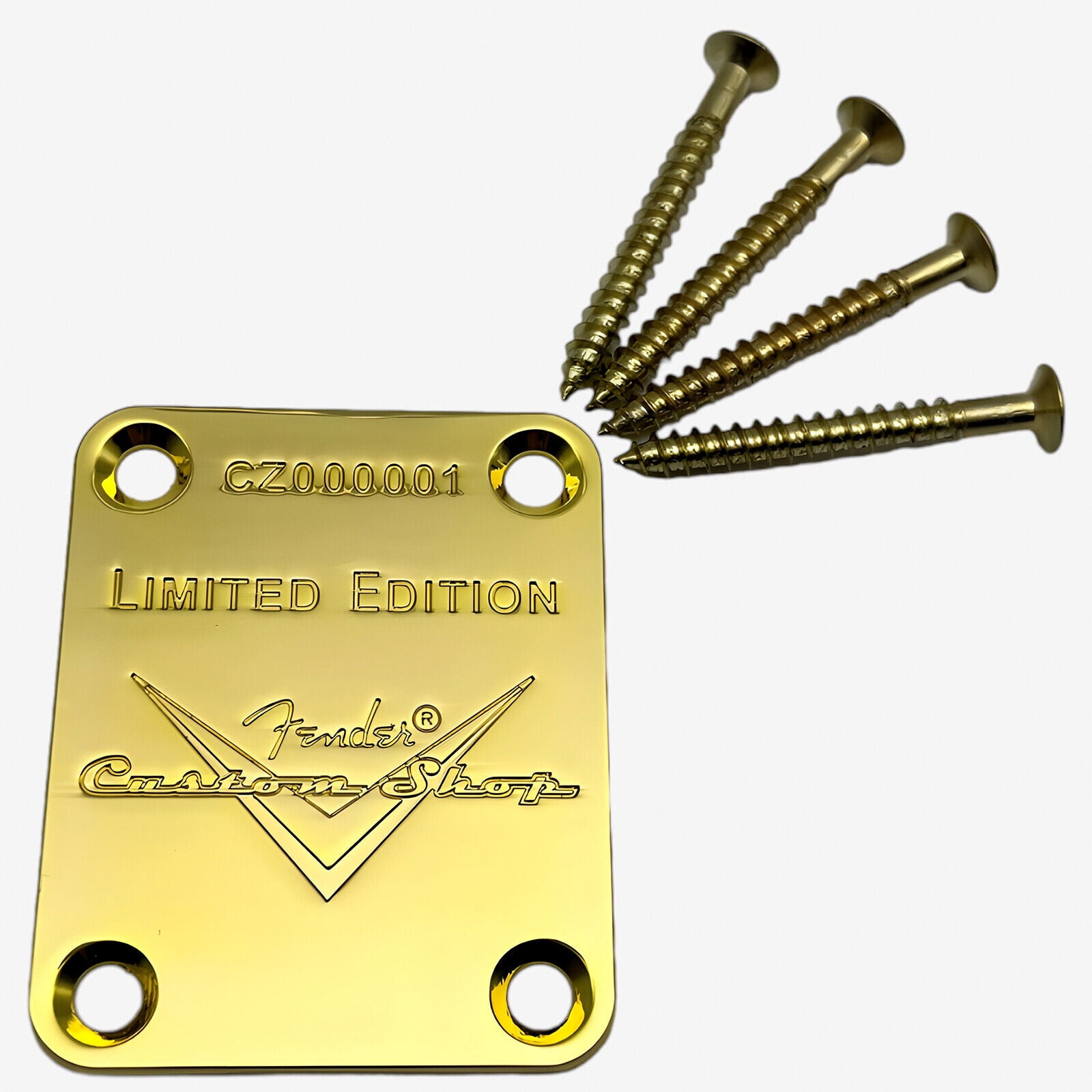 Gold/Chrome Electric Guitar Neck Plate Back Cover Plate for Fender ...