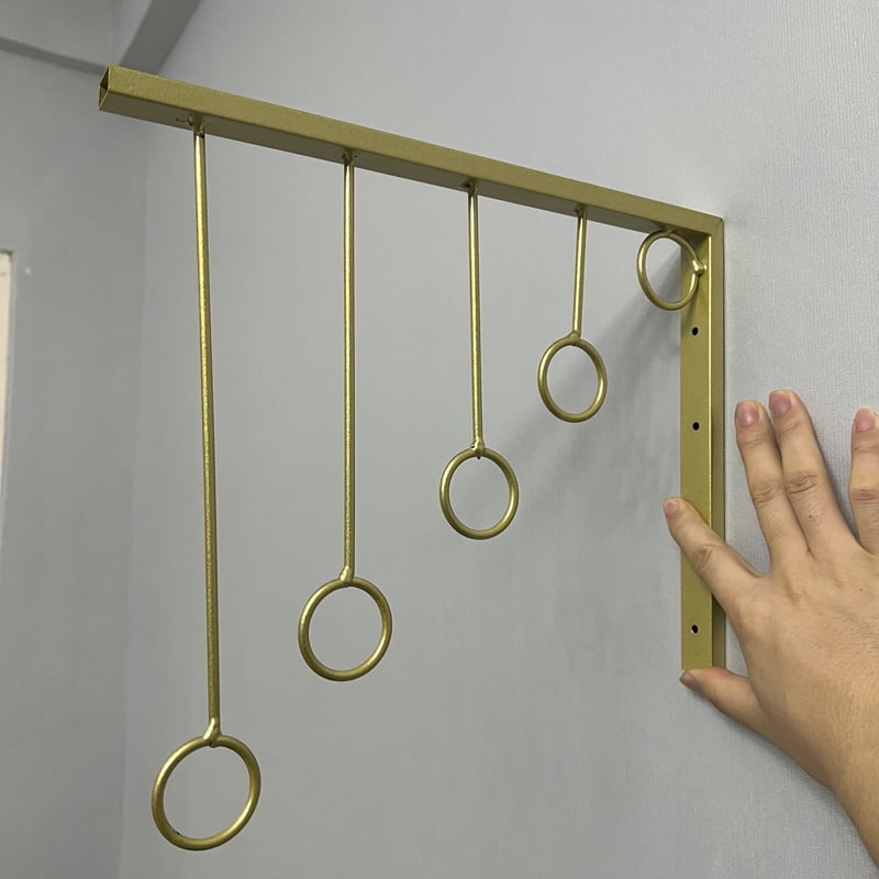 Gold Clothing Selling Store Hangers Display Rack Iron Art Shelf Wall ...