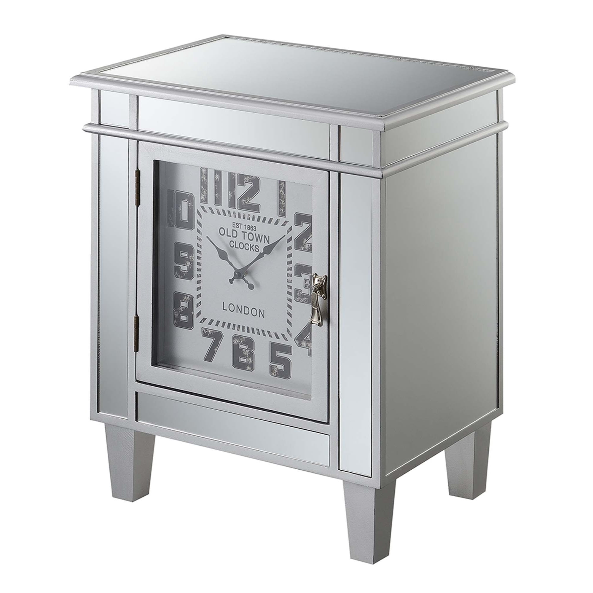 Gold Coast Clock End Table with Storage Cabinet - Versatile Side Table ...