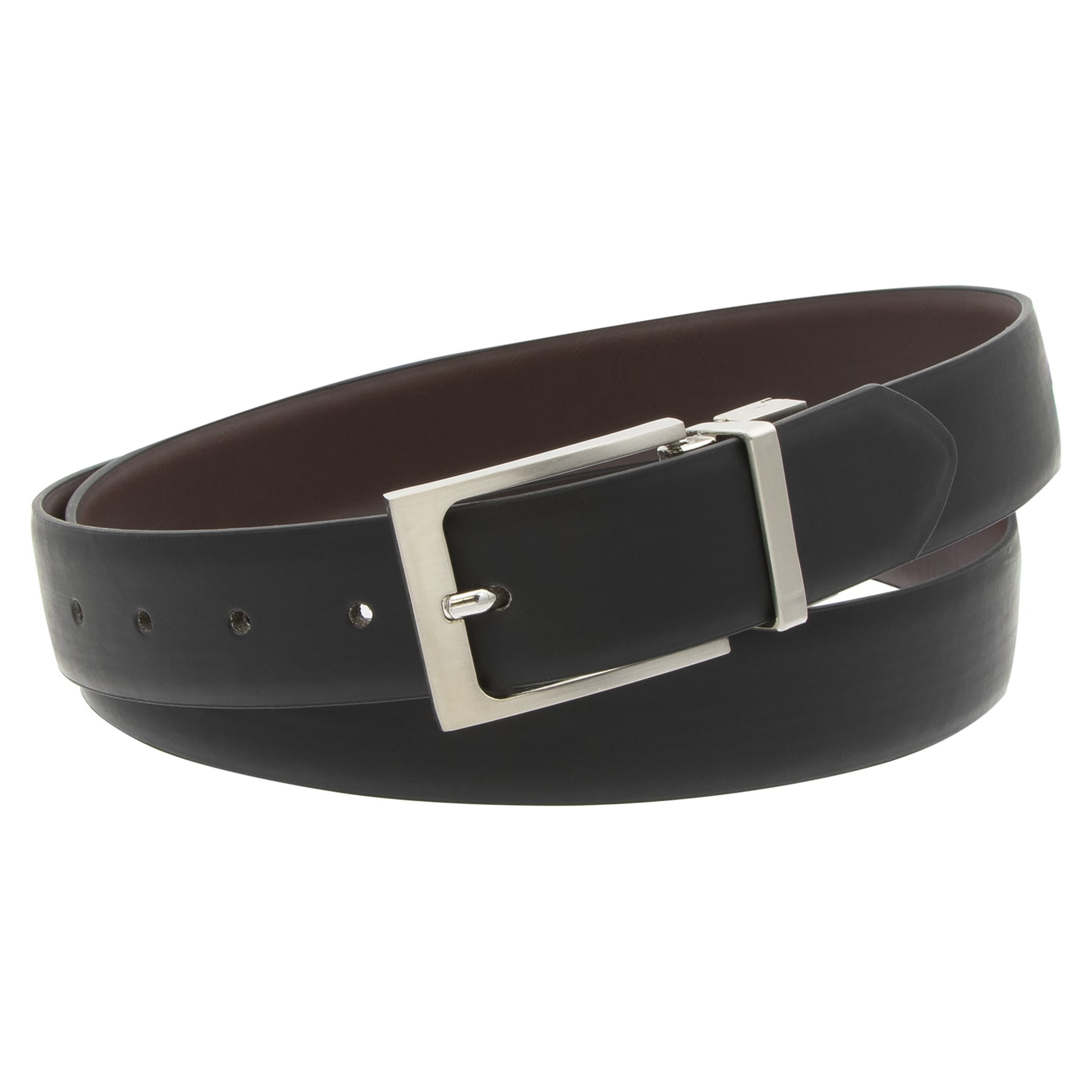 Gold Coast Men's Reversible Buckle Faux Leather Black/Brown Belt, Size ...