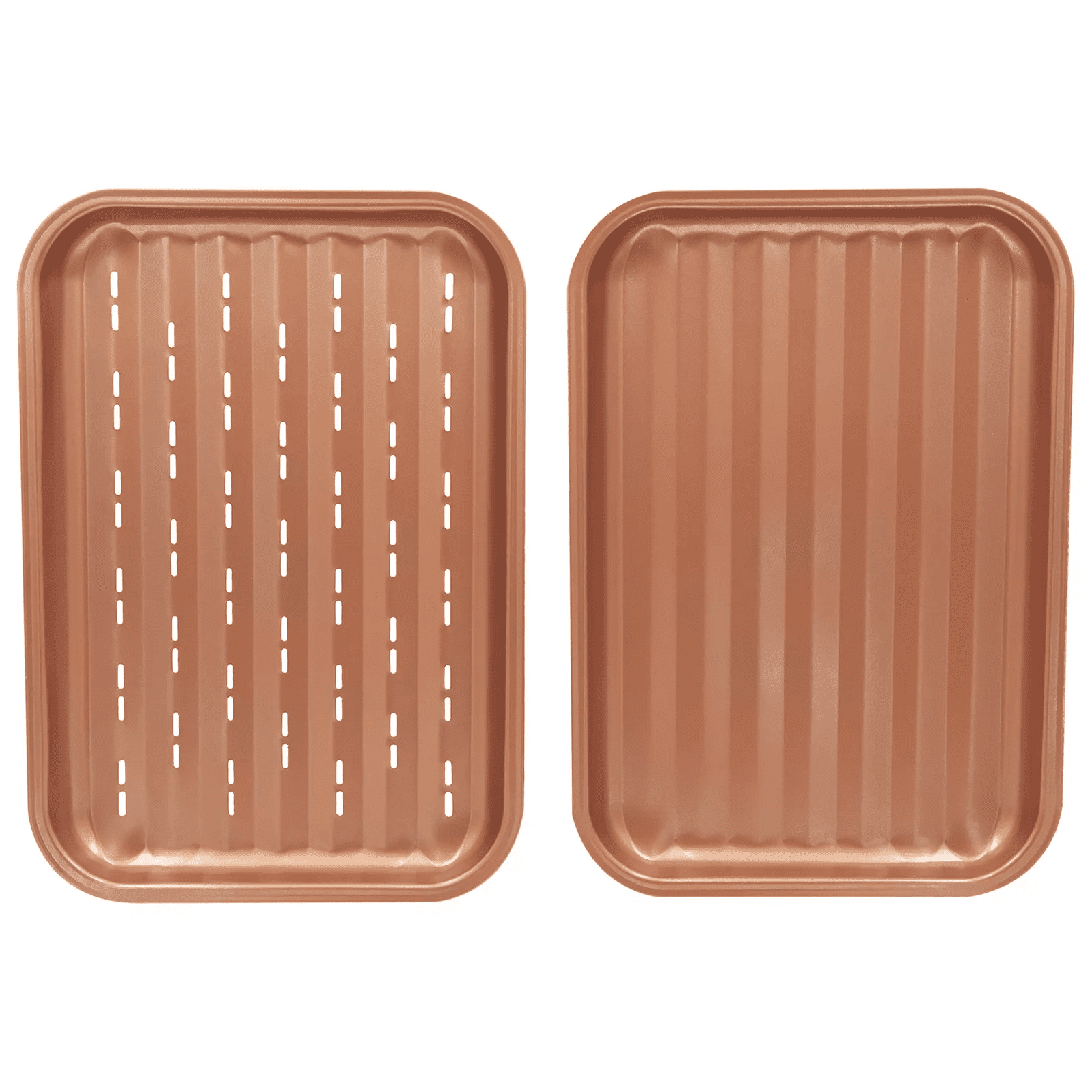 Gold Coast Non-Stick 2 Piece 13.5" x 9.5" x 1" Roaster Broiler Pan Set ...