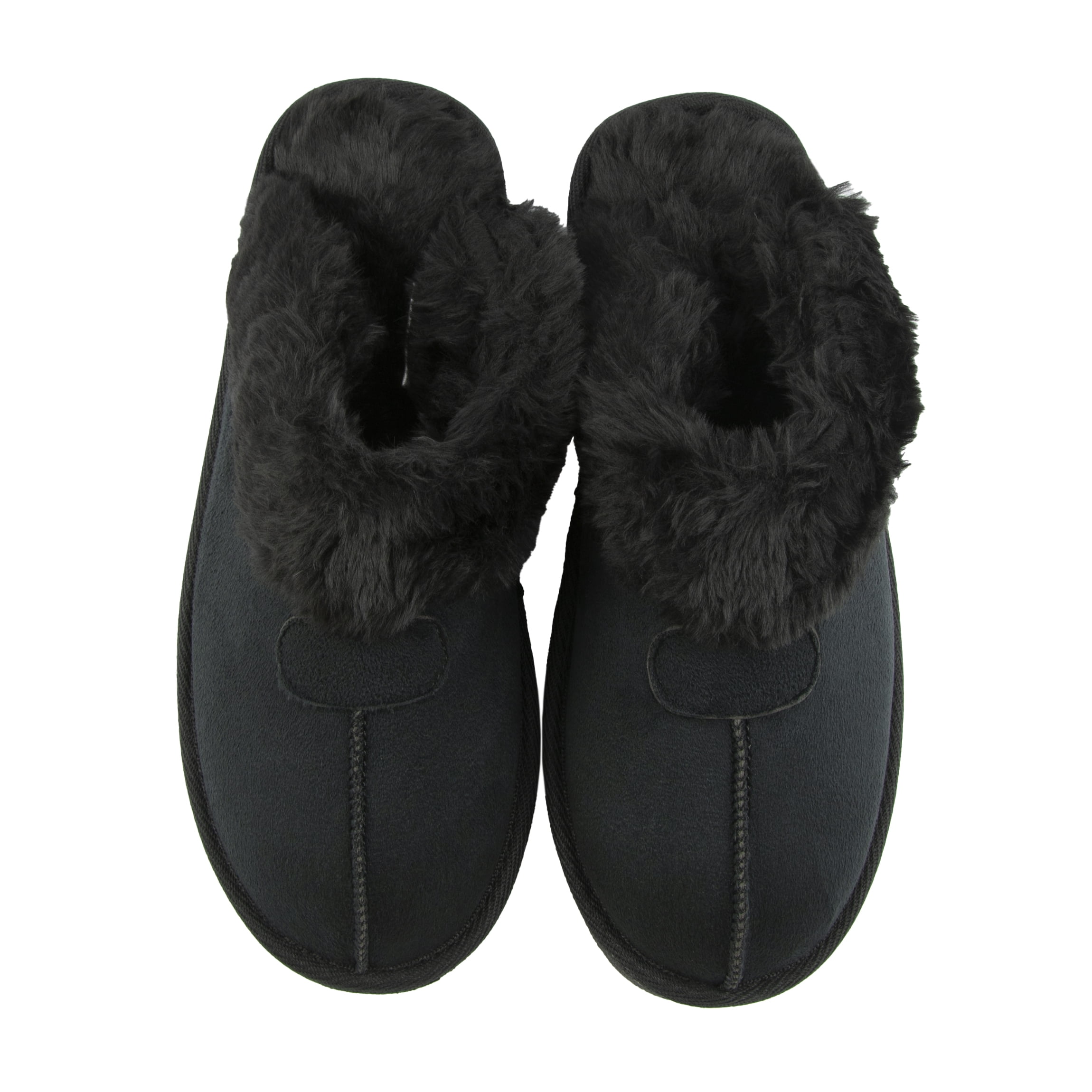 Gold Coast Women's Black Faux Fur Mule Slippers, Large (9-10) - Walmart.com