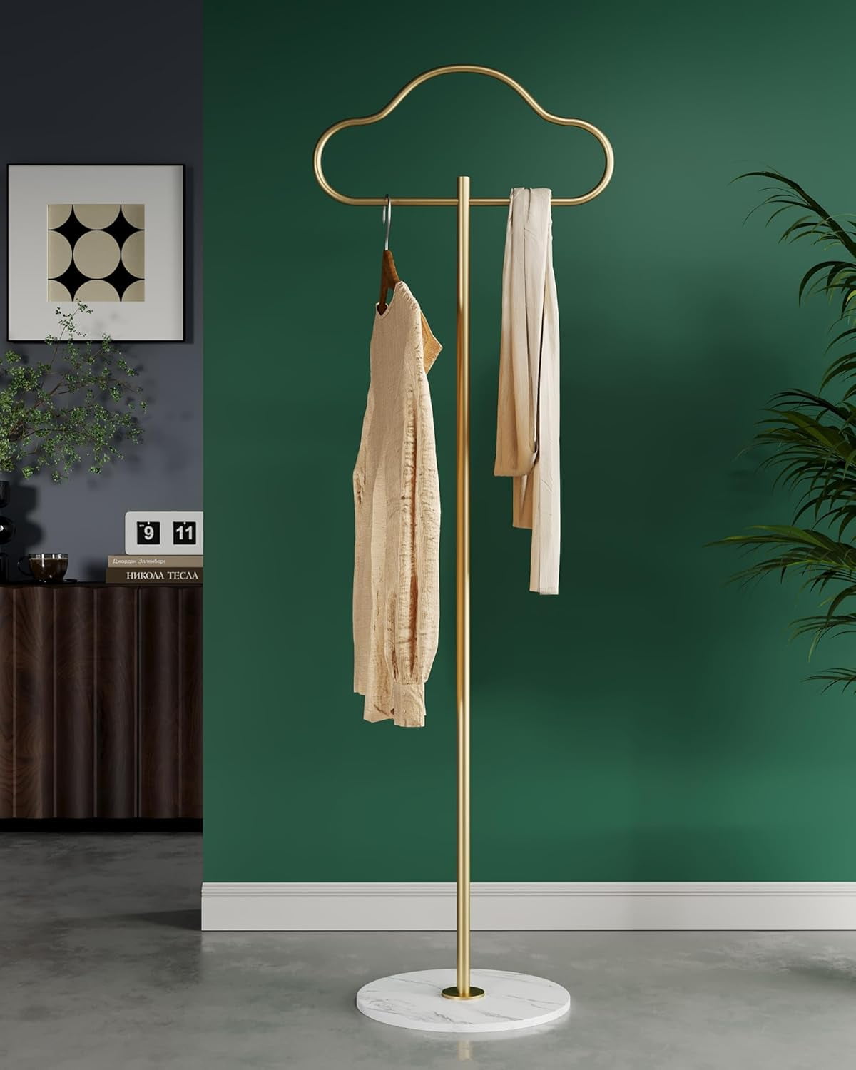Gold Coat Rack,Gold Clothes Rack Freestanding with Heavy Duty Marble ...