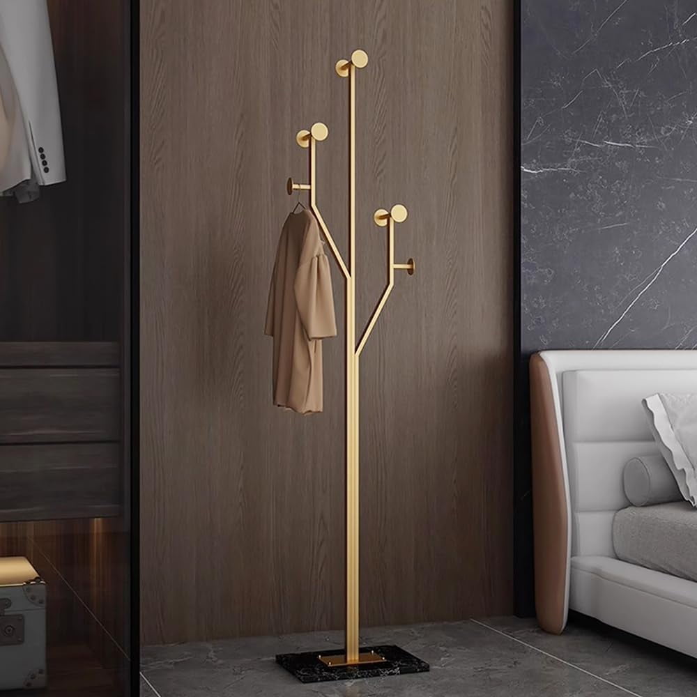 Gold Coat rack,Sturdy coat tree freestanding heavy duty with Marble ...