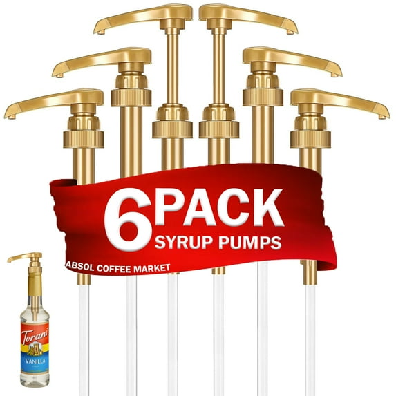 Absol Coffee Market Gold Coffee Syrup Pump, 6 Pack, 750ml/25.4 oz ...