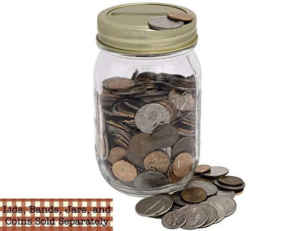 Gold Coin Slot Bank Lid Inserts for Mason, Ball, Canning Jars (10 Pack ...