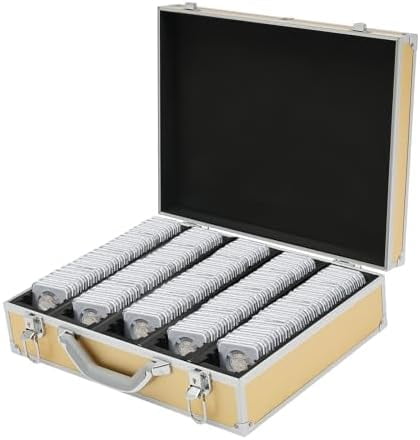 Gold Coin Storage Box, 5 Compartments Coin Slab Case Trading Card Case ...