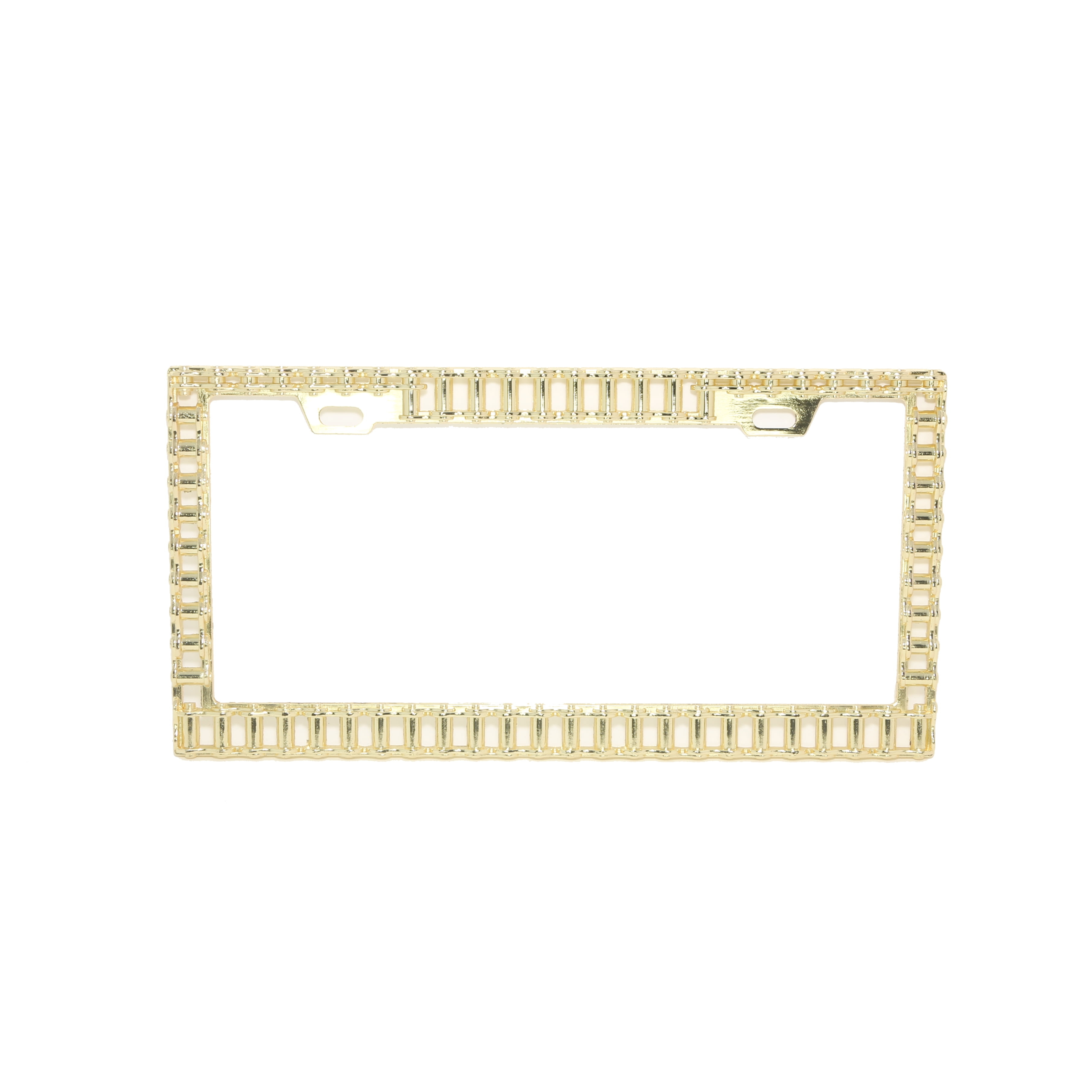 Gold Color Chain Link Metal License Plate Cover Frame - Walmart.com