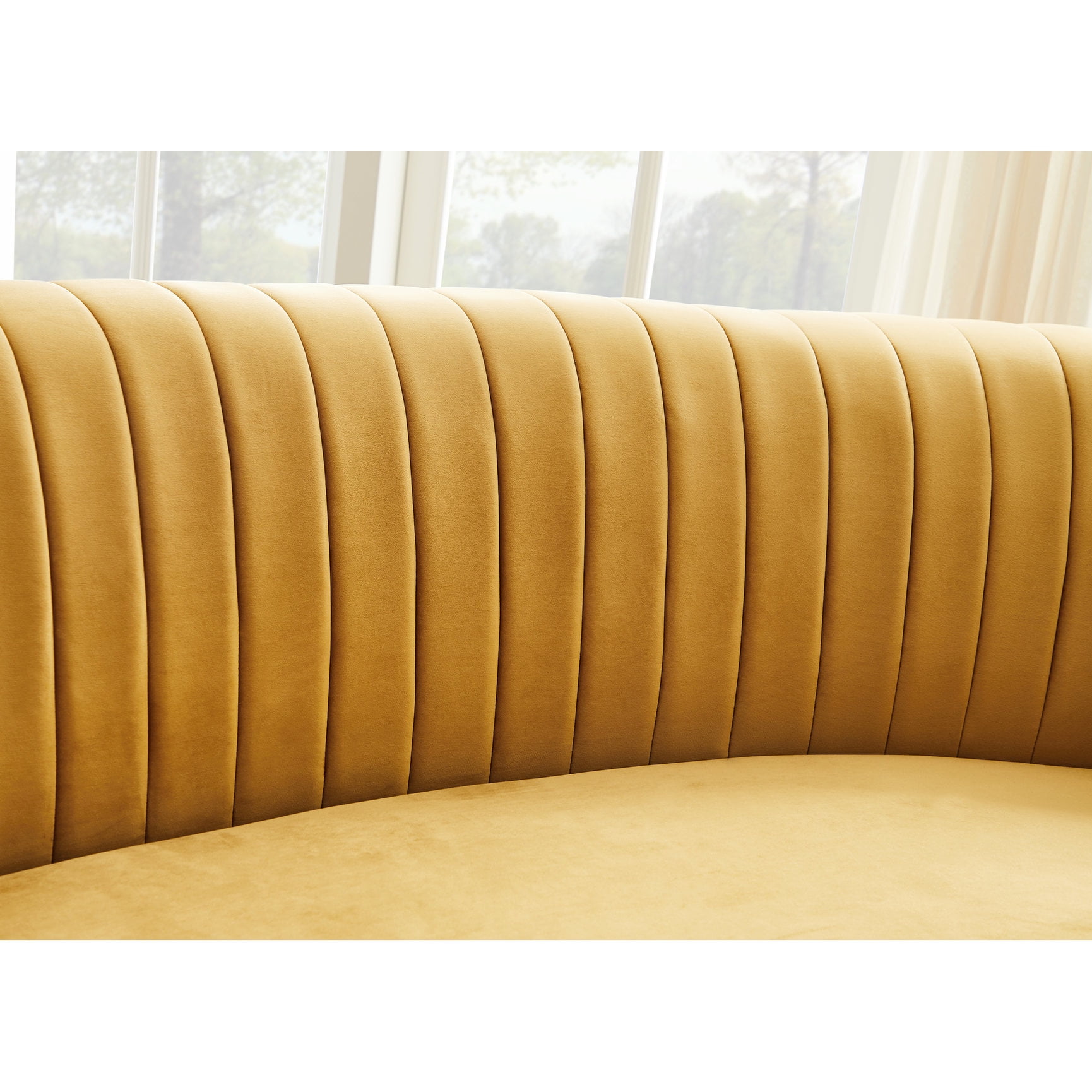 Gold Color + Curved Velvet Sofa | Conference Room + Professional ...