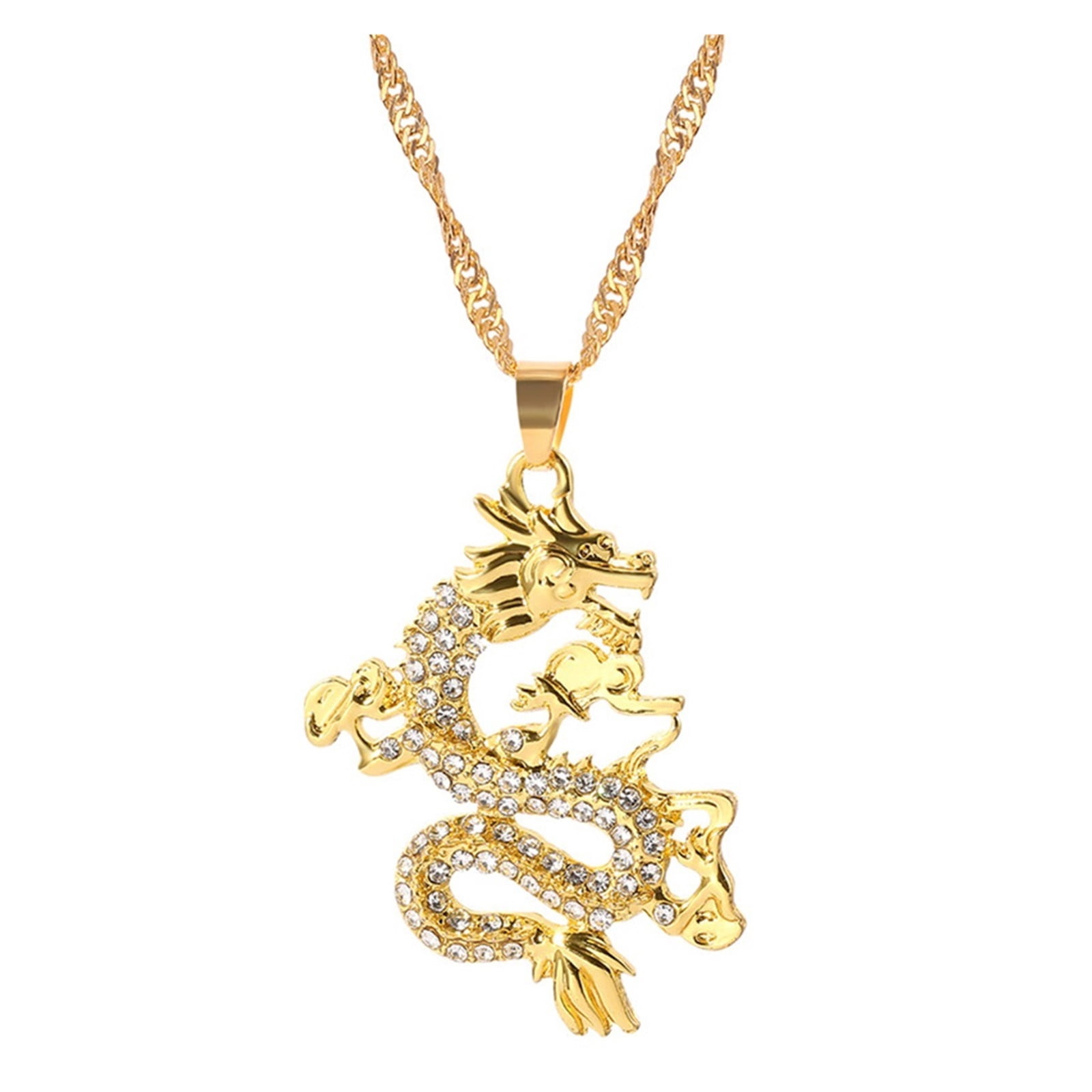 Gold Color Dragon Pendant For Men And Women, Charm Necklace, Creative ...