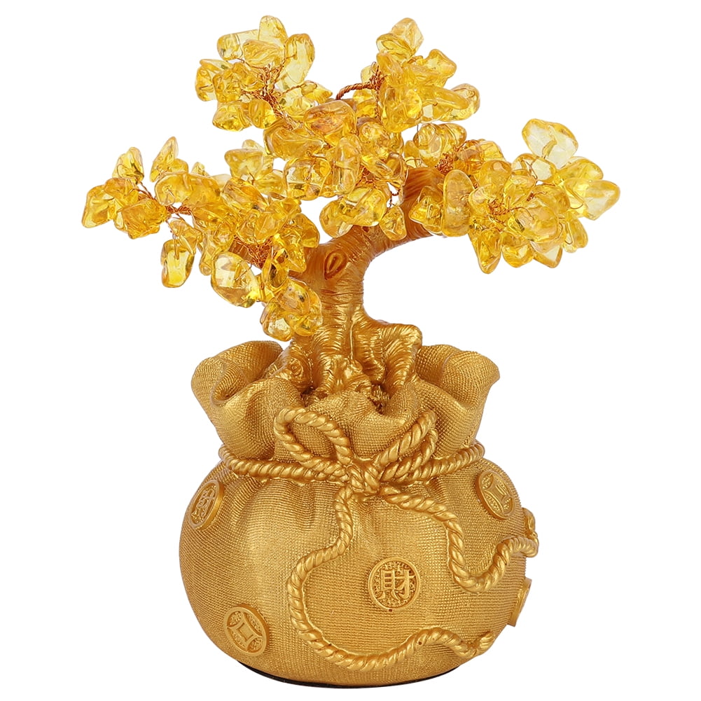 Gold Color Money Tree, Feng Shui Bonsai for Fortune Money Good Luck ...