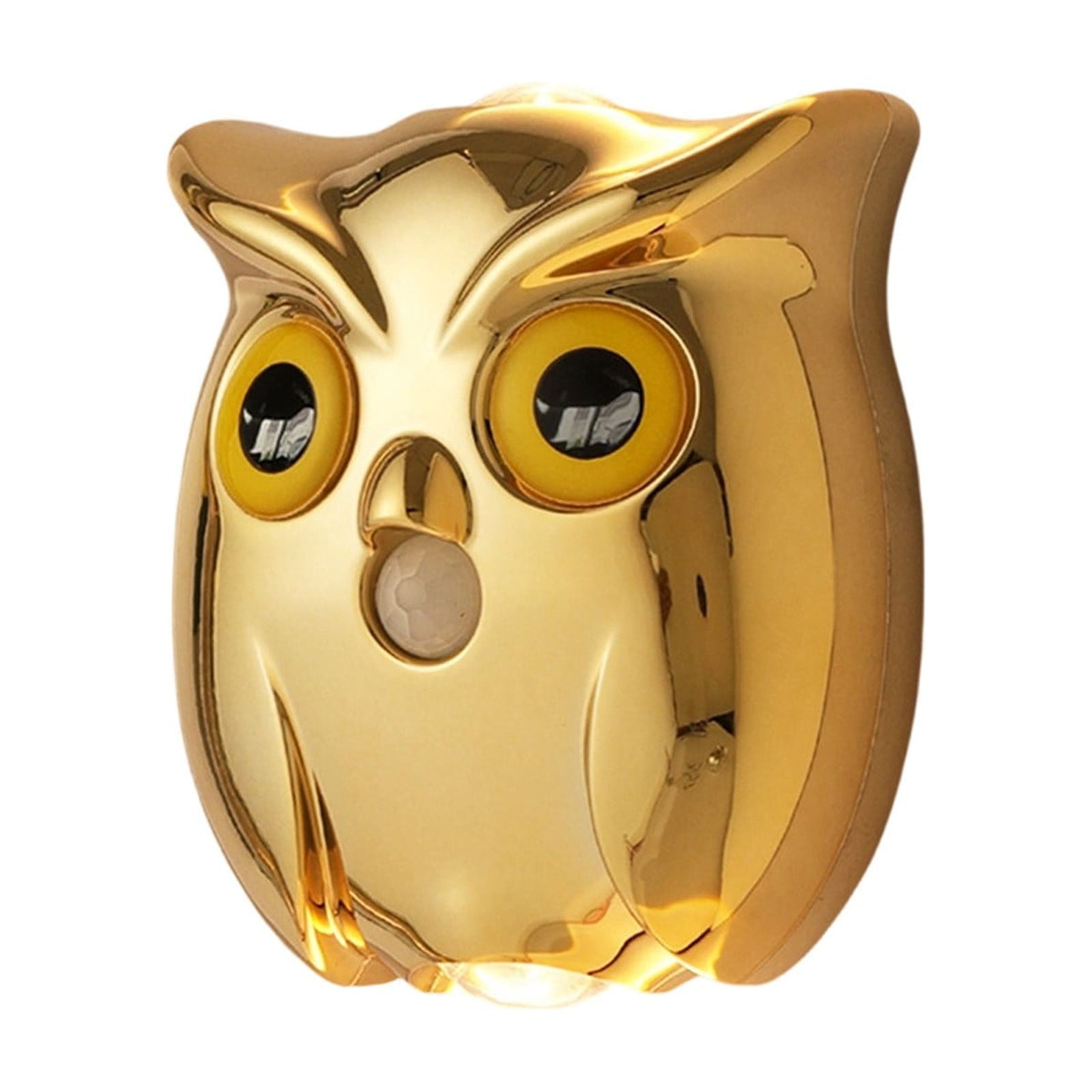 Gold Compact Owl Wall Lamp With Human Motion Sensor And Magnetic Mount ...