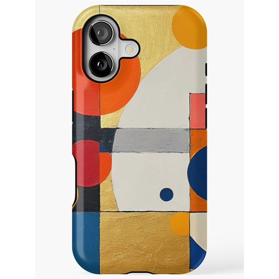 Gold Composition Modern Abstract Artwork iPhone Case 17 16 15 14 13 12 ...