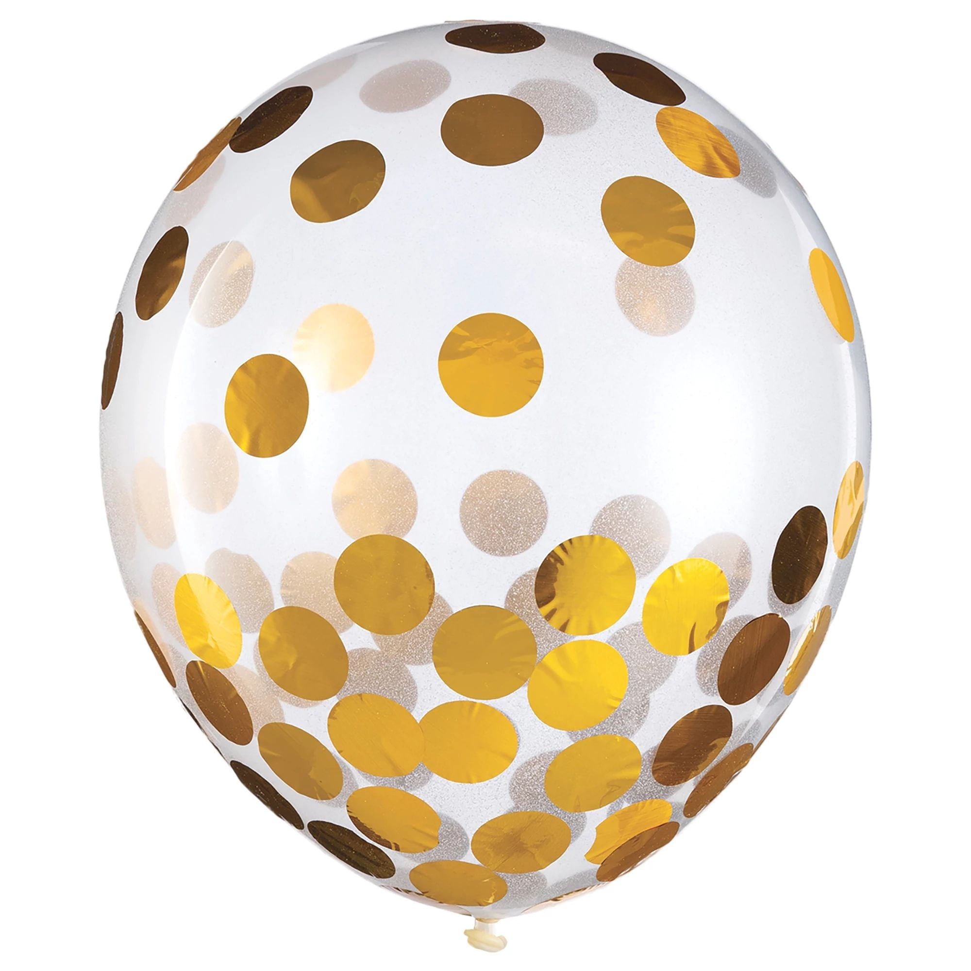 Gold Confetti 12" Latex Balloons (6 Count) - Walmart.com