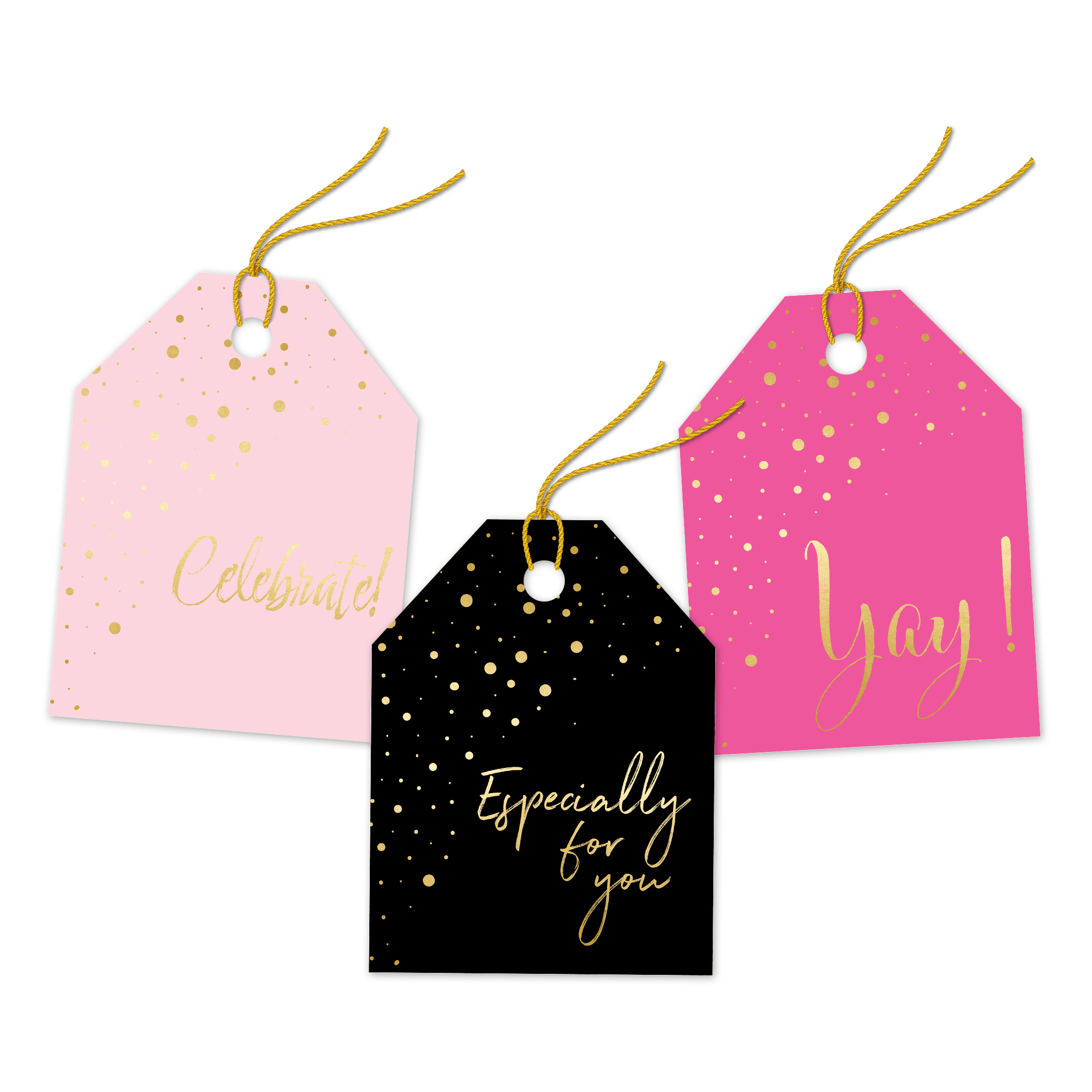 Gold Confetti Assortment Gift Tags - Walmart.com