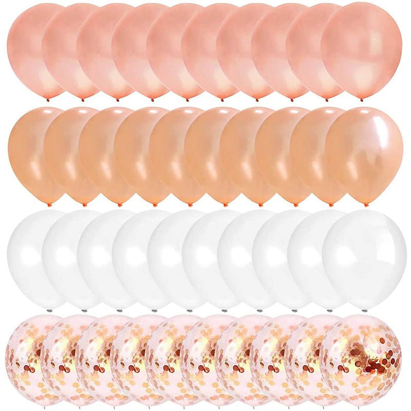 Gold Confetti Latex Peach Balloons, 50 Pack 12 Inch White Balloons for ...