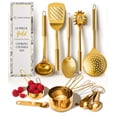 Gold Cooking Utensils with Gold Measuring Cups and Spoons Set (13 ...