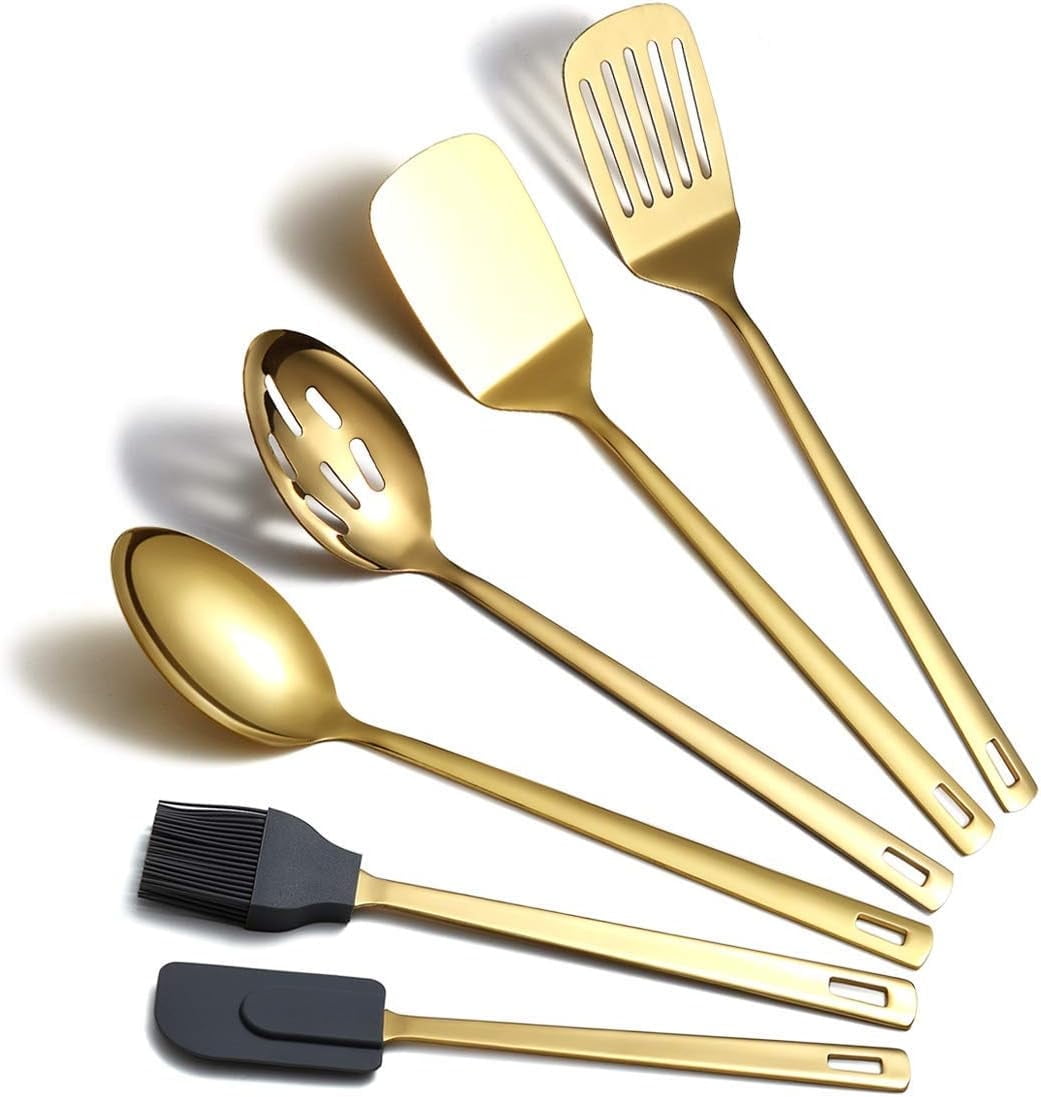 Gold Cooking Utensils Set, Stainless Steel 13 Pieces Kitchen Utensils ...