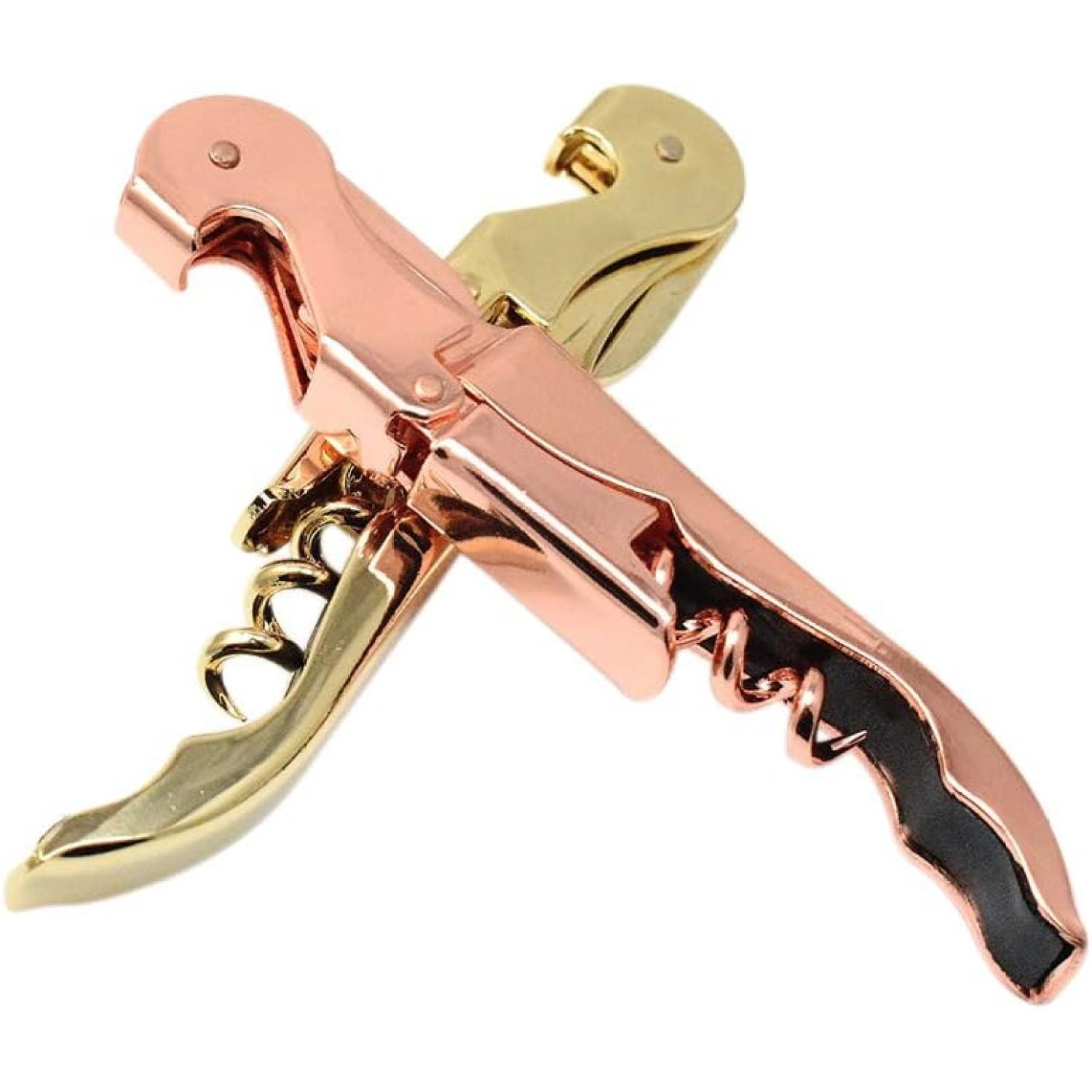Gold & Copper Plated Corkscrew Double Hinge Waiters Wine Key/Bottle ...