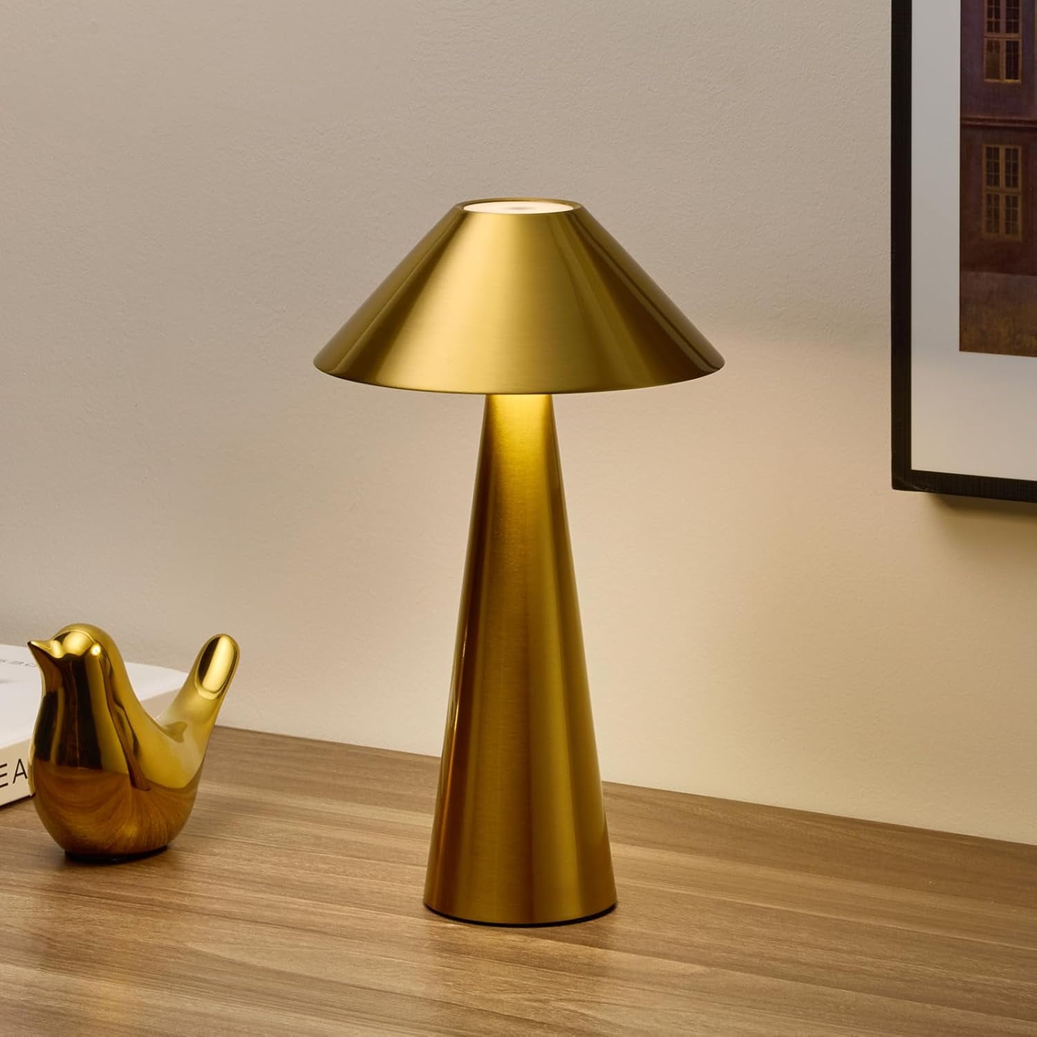 Gold Cordless Lamp, Portable Mini Battery Lamp Rechargeable, Magnetic ...