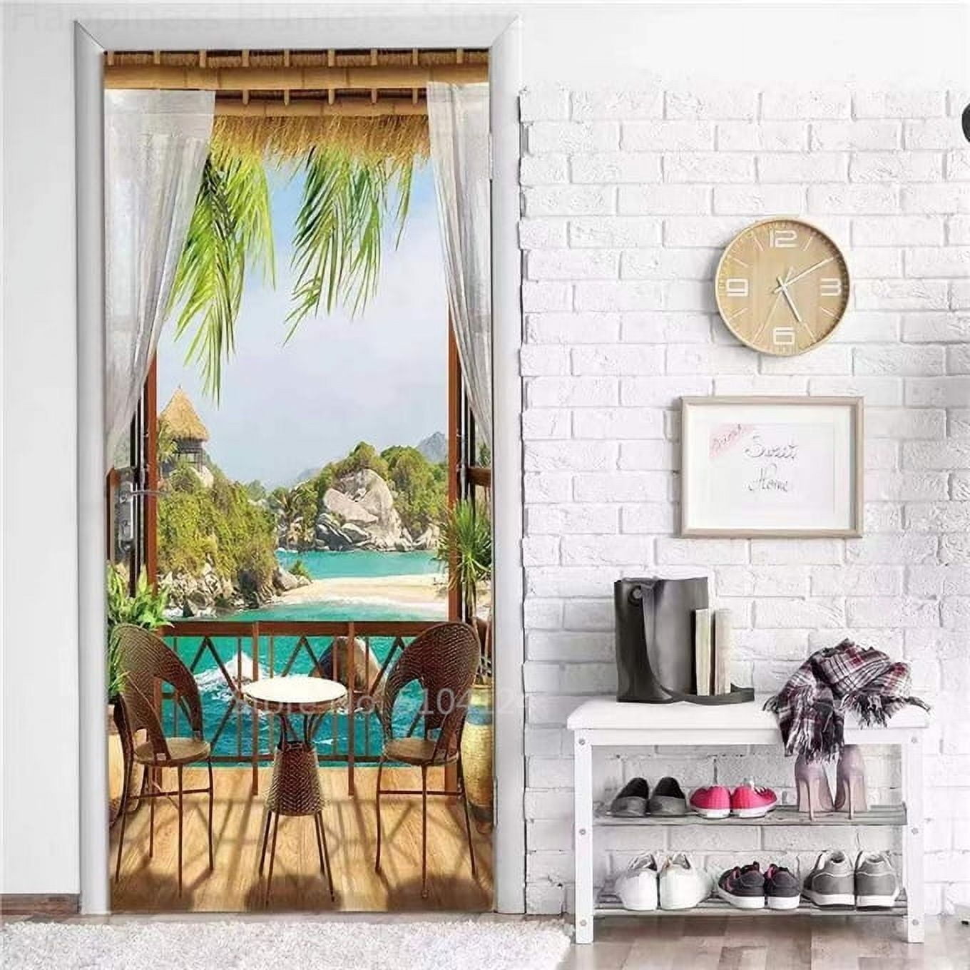 Gold Corridor Wallpaper For Door Self-adhesive Vinyl Wall Stickers ...