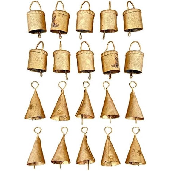 Gold Cow Bells: 20-Pack Rustic Metal Jingle Bells for Crafts, Christmas ...