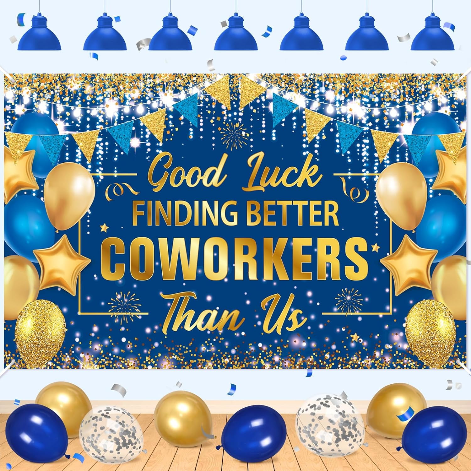 Gold Coworker Leaving Party Decorations Banner Going Away Party Decorations for Coworker Good ...