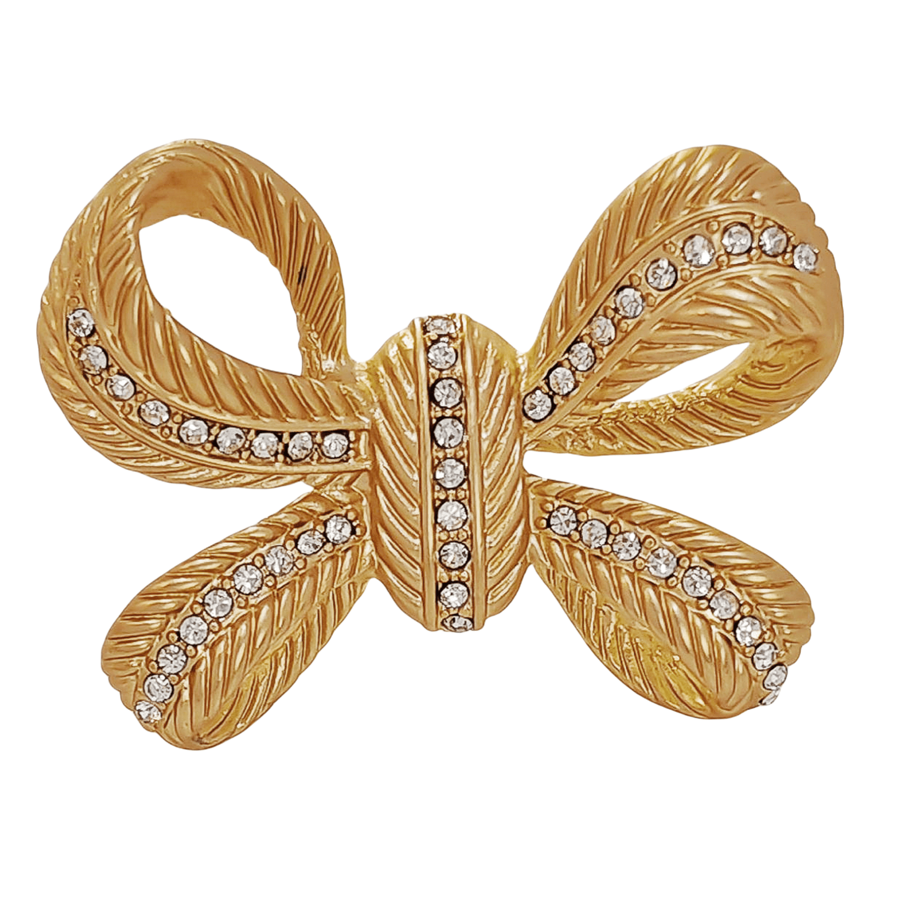 Gold Croissant Ribbon Bow Brooch - Walmart.com