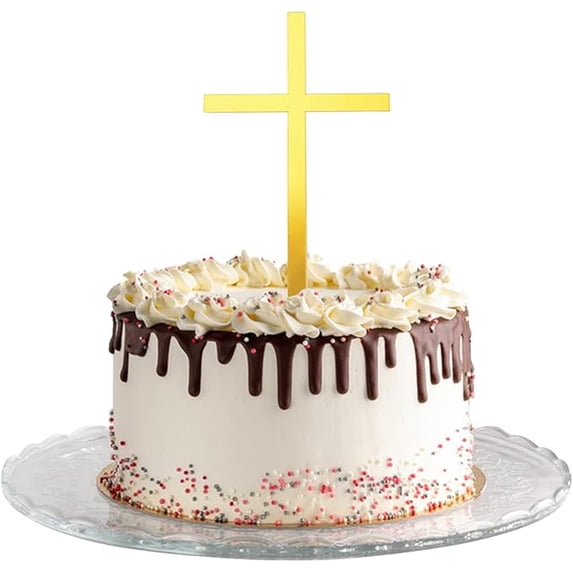 Gold Cross Cupcake Toppers, 20pcs Cross Cake Topper Cake Toppers for ...