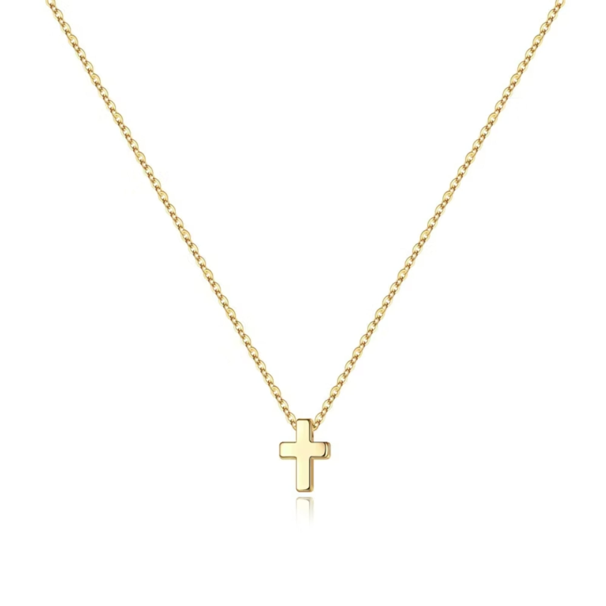 Turandoss 14K Gold Plated Dainty Tiny Small Bubble Cross Pendant ...
