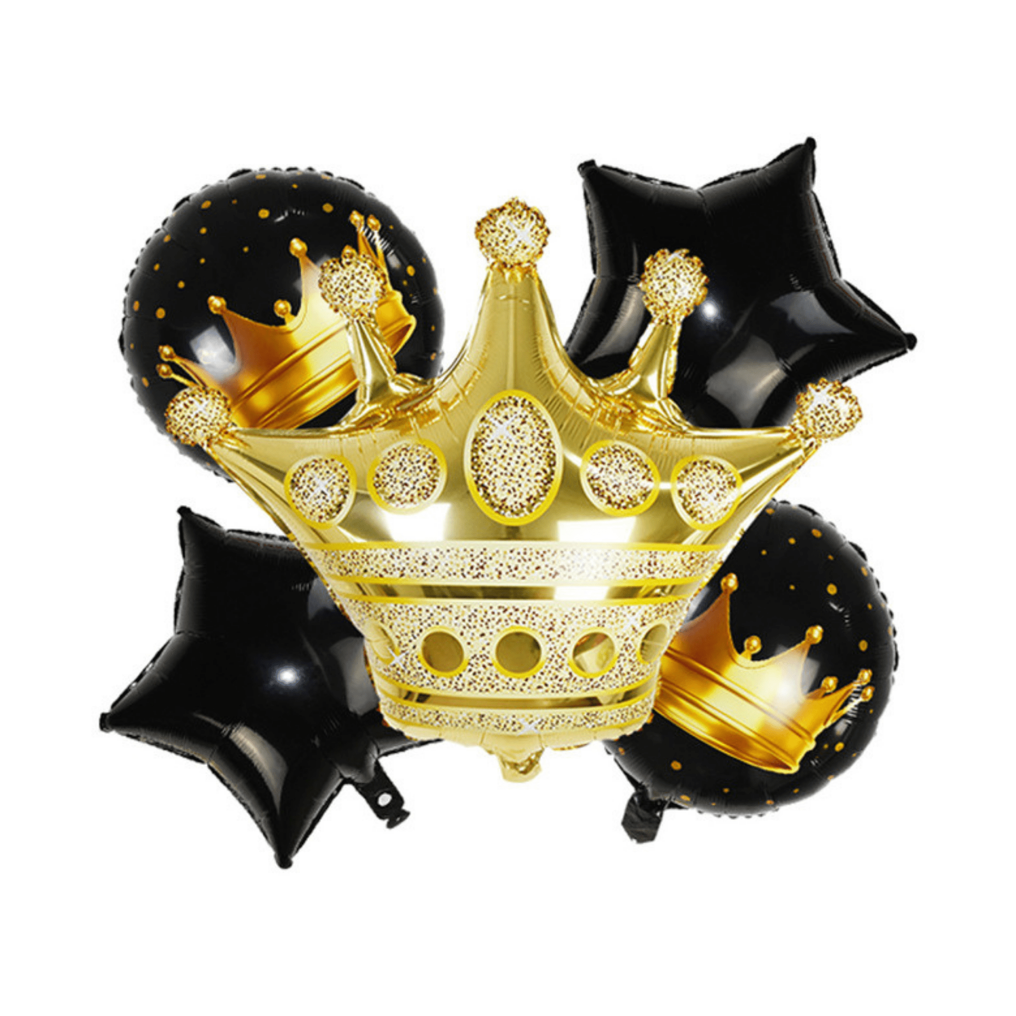 Gold Crown Balloon Set with 32 Inch Crown and 18 Inch Black Star and ...