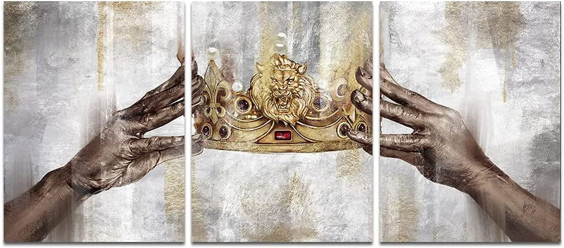 Gold Crown Painting King and Queen Crown African American Wall Art ...
