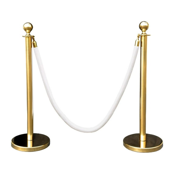 Gold Crown Top Decorative Rope Barrier, VIP Crowd Control Stanchion Set ...