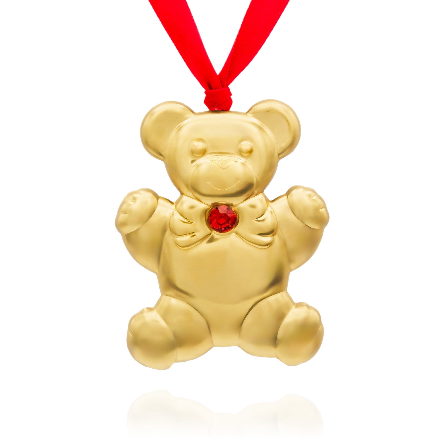 Gold Crystal July Birthstone Teddy Bear Ornament - Walmart.com