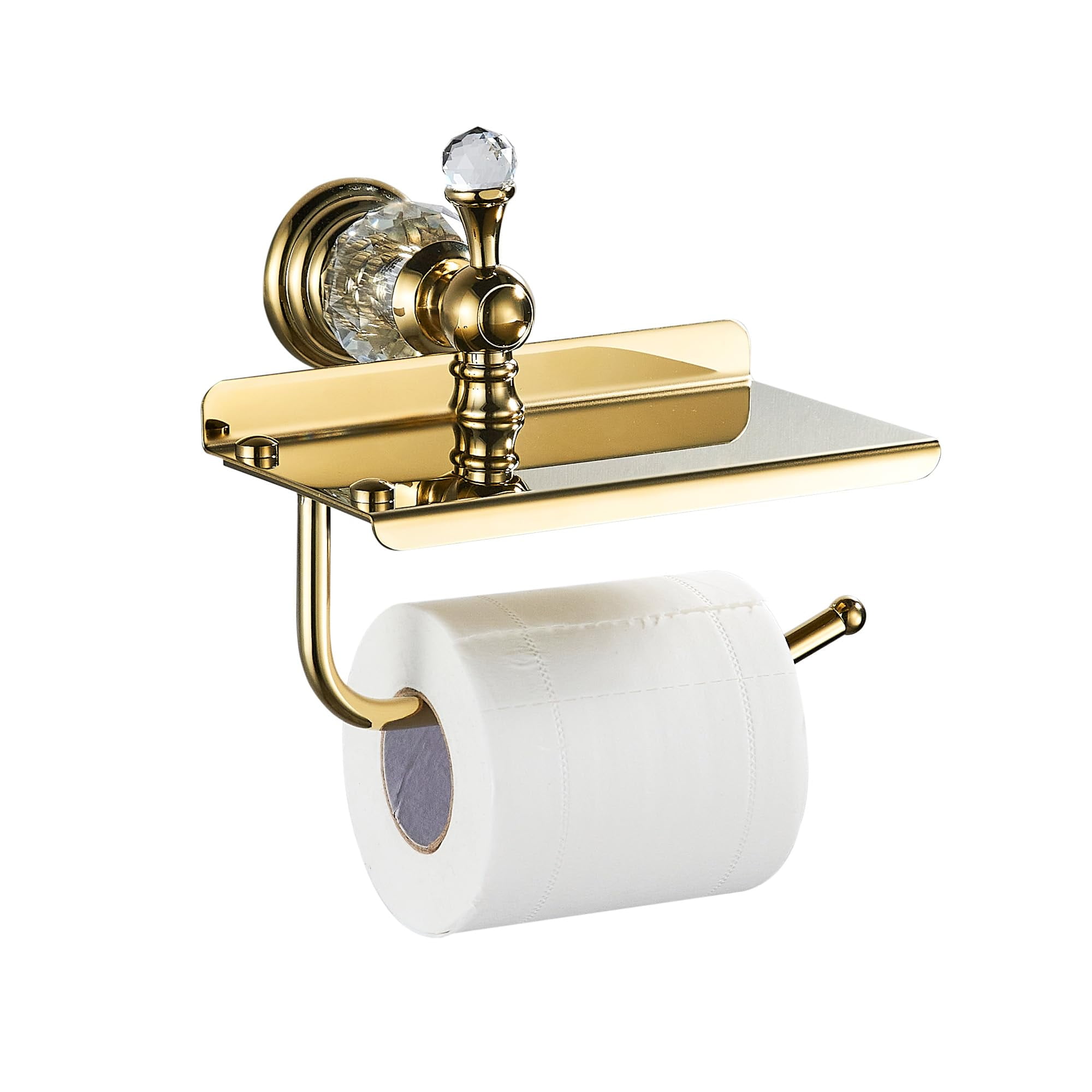 Gold Crystal Tissue Roll Paper Holder with Storage,Toilet Paper Holder ...
