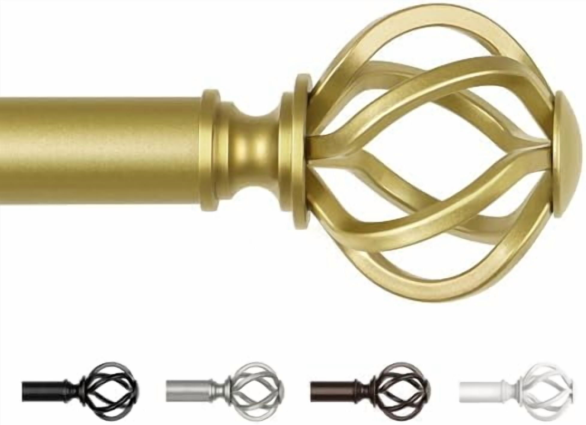 Gold Curtain Rod 32 to 58 Inches (2.6 to 4.8 ft), Decorative Curtain ...