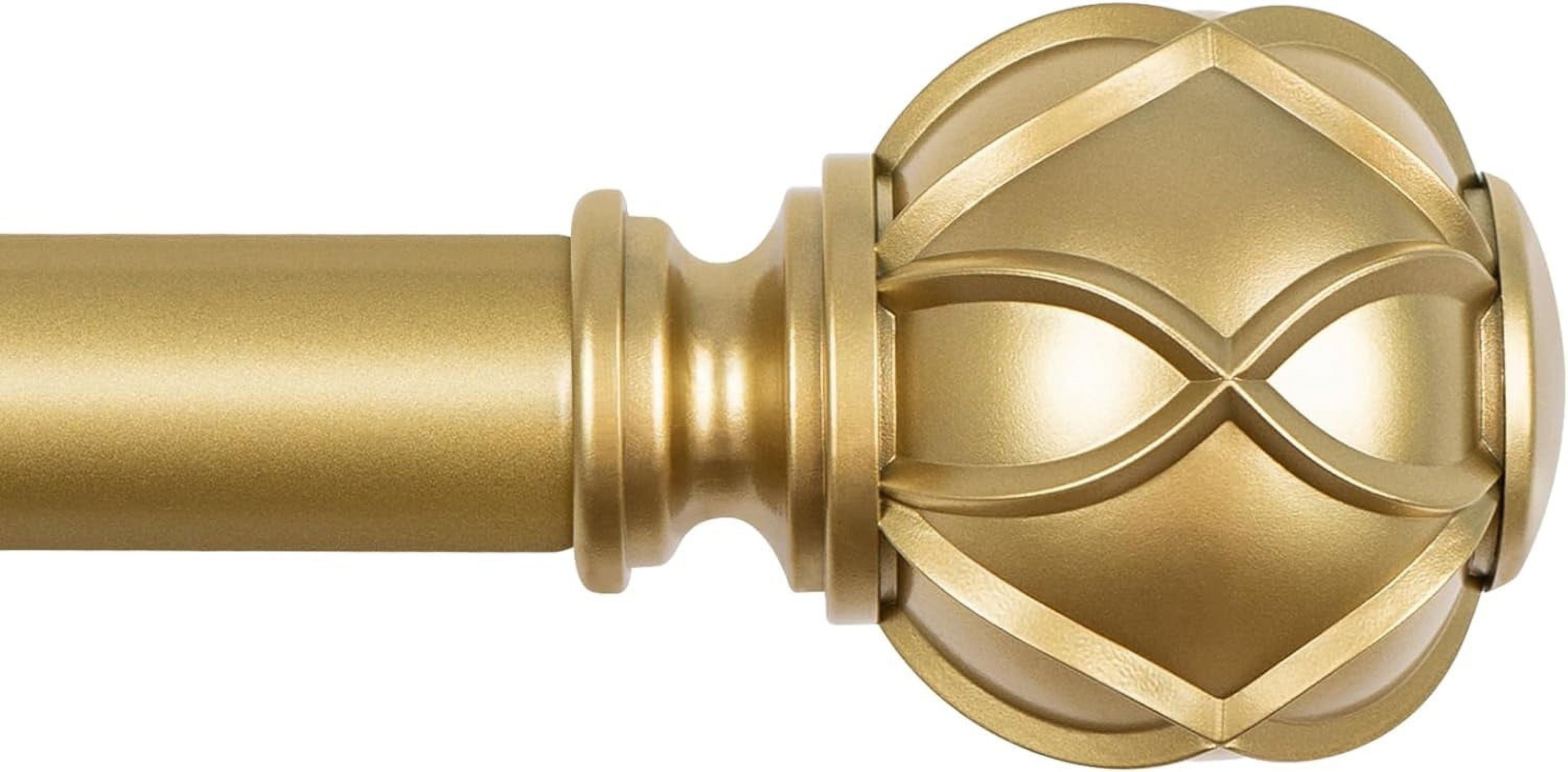 Gold Curtain Rod 72 to 144 Inch (6-12 Feet), Telescoping Single Drapery ...