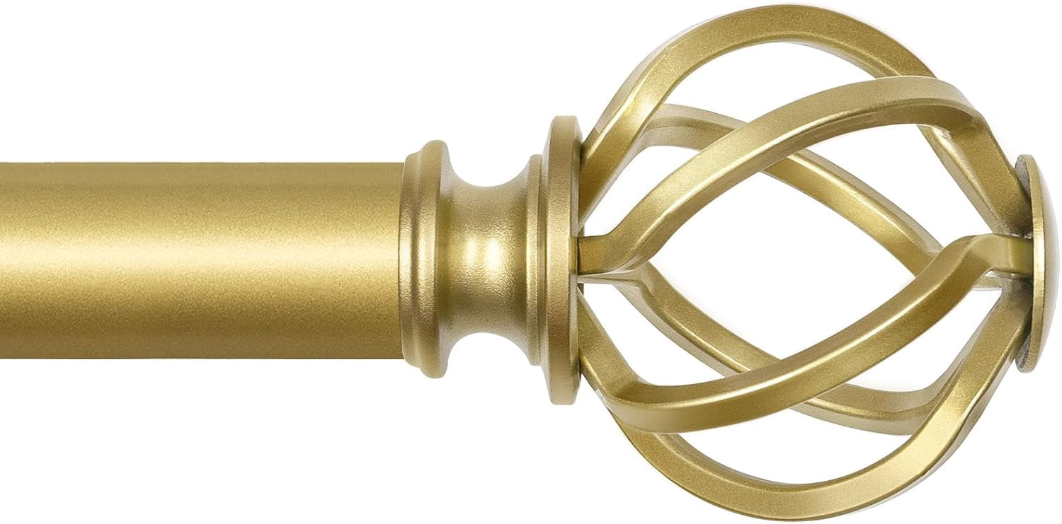 Gold Curtain Rod for Windows 66 To 120 Inch (5.5-10ft), 1 Inch Heavy ...