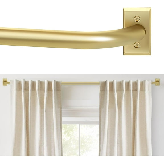 Gold Wrap Around Curtain Rods for Windows 48 to 90":out Heavy Duty ...
