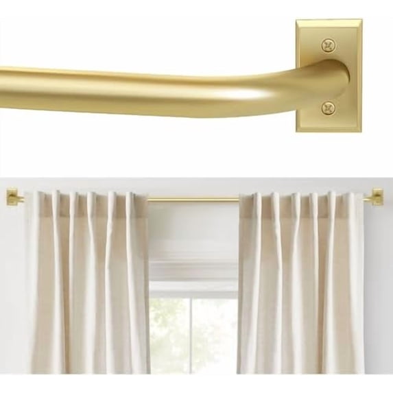 Gold Curtain Rods, Room Darkening Drapery Rod for Windows 66 to 120 ...