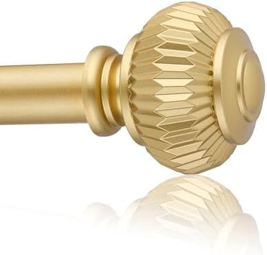 Gold Curtain Rods for Windows 66 to 120 Inches 1 Inch Adjustable Heavy ...