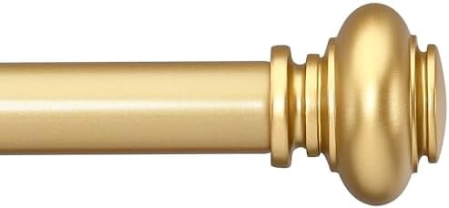 Gold Curtain Rods for Windows 66 to 120 Inches Adjustable Decorative 1 ...